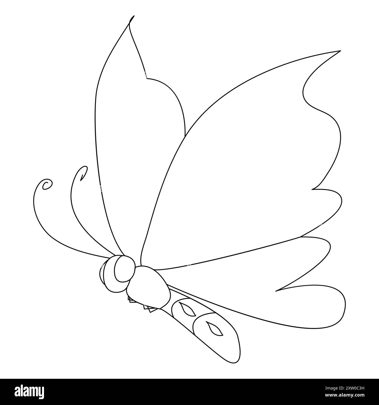Continuous one line butterfly flying single line outline art drawing ...