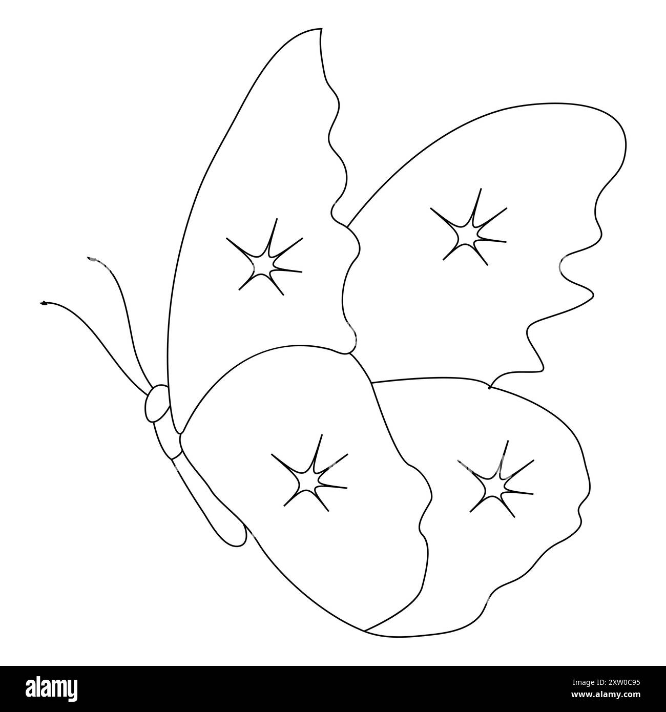 Continuous one line butterfly flying single line outline art drawing ...