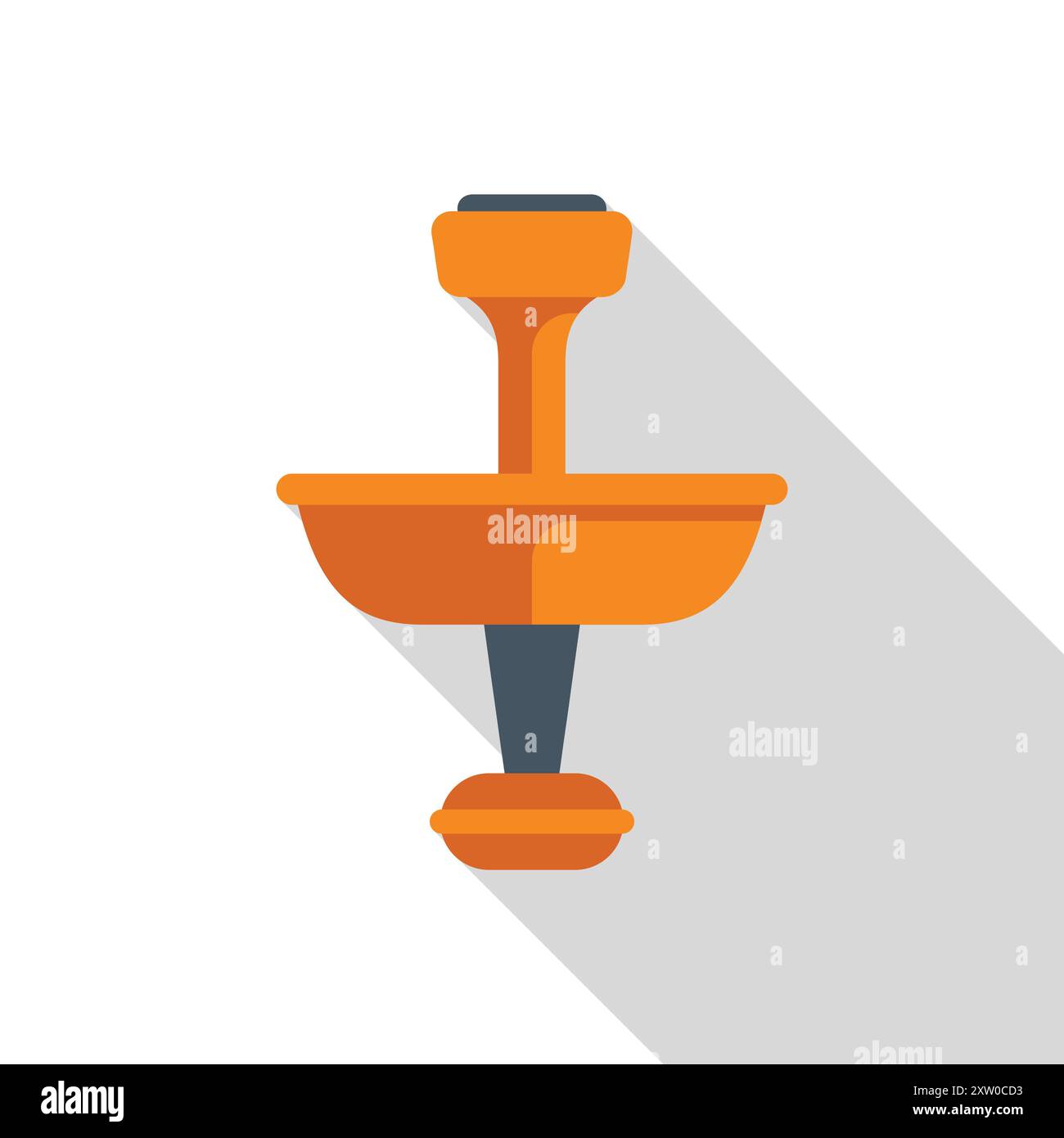 Simple vector illustration of a water fountain with a long shadow ...