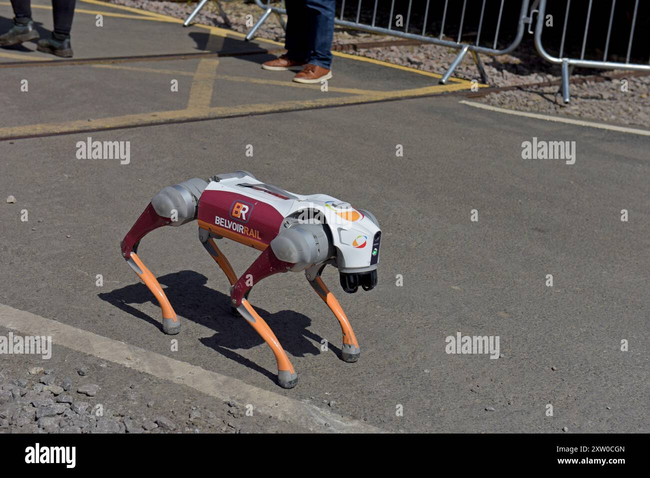 A robot inspection dog on display at Rail Live, railway industry trade ...