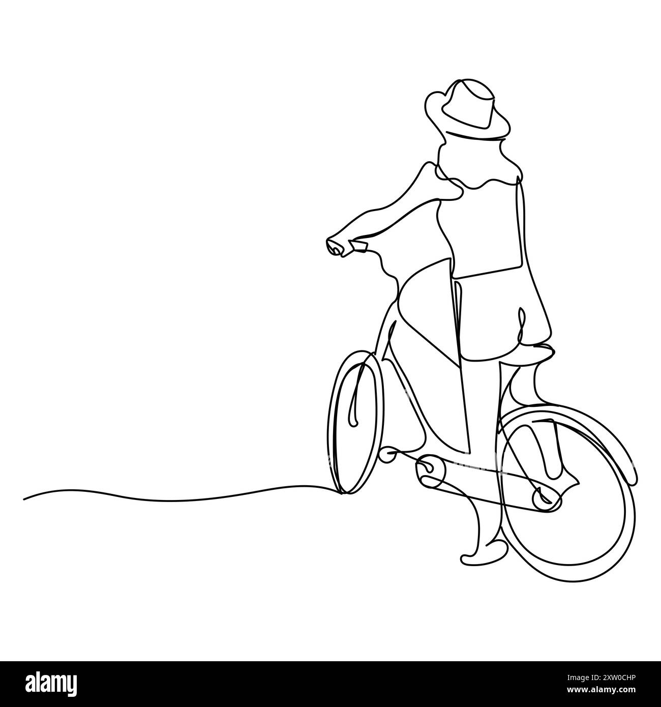 Continuous single vector line art drawing and one line illustration of ...