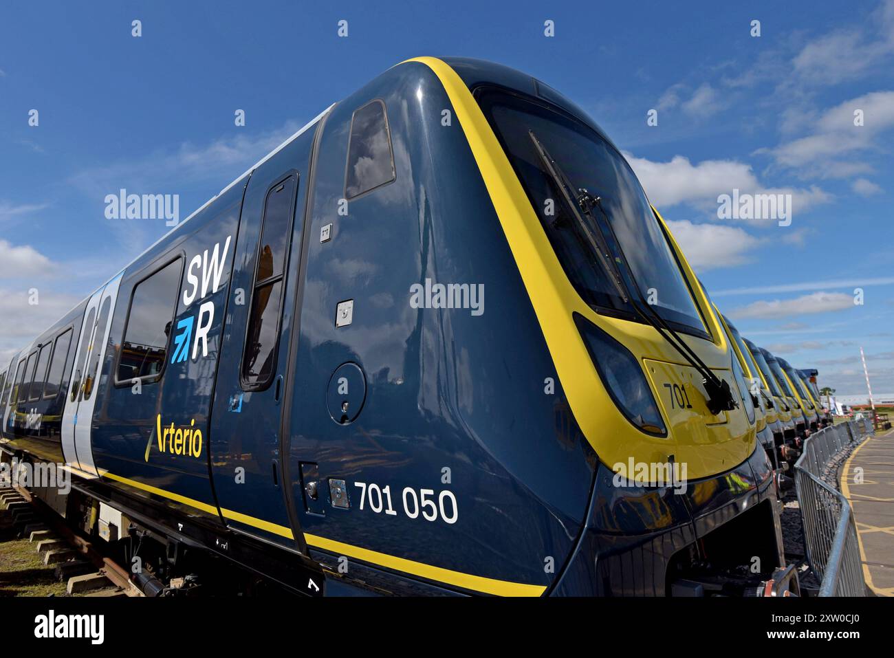 New South Western Railway SWR Arterio class 701 Alstom trains in storage at Long Marston Rail ...