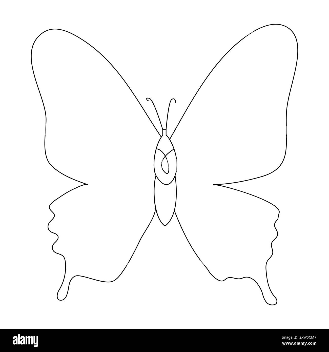 Continuous one line butterfly flying single line outline art drawing ...