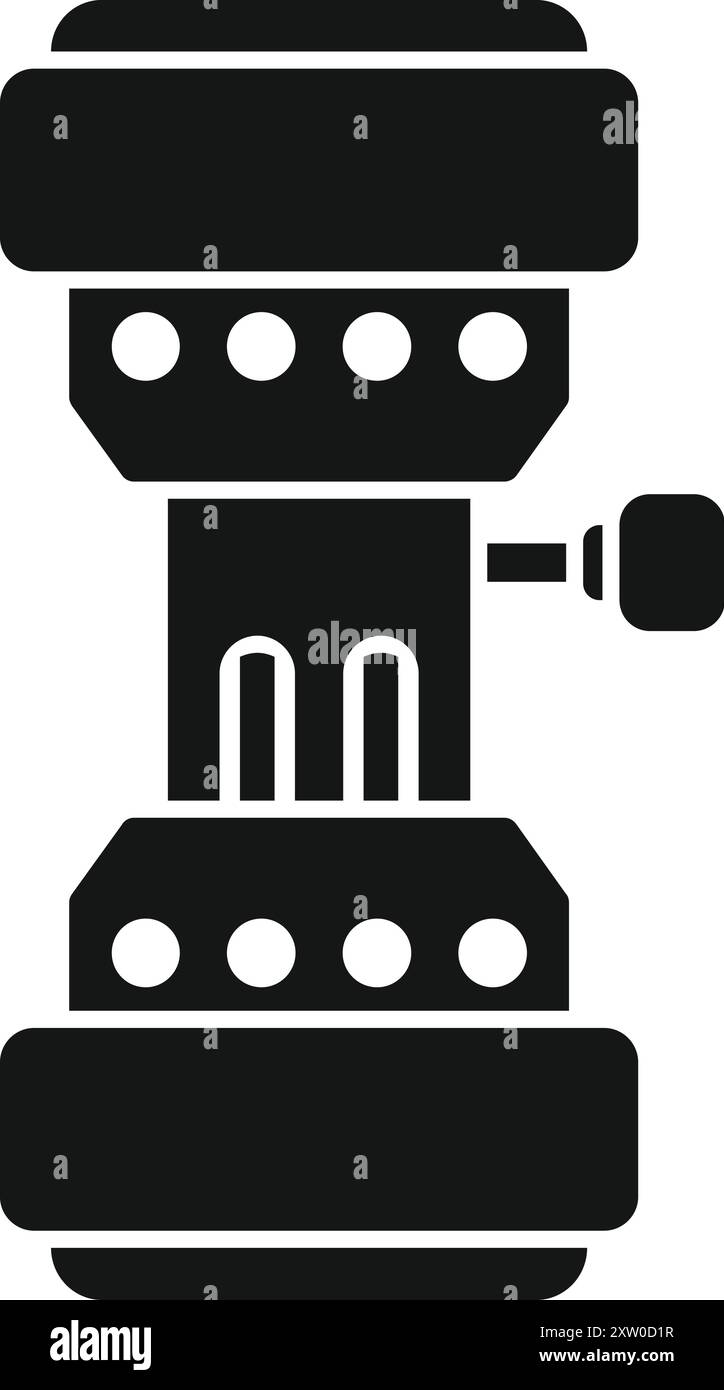 Machine processing equipment manufacturing icon in simple style on a ...