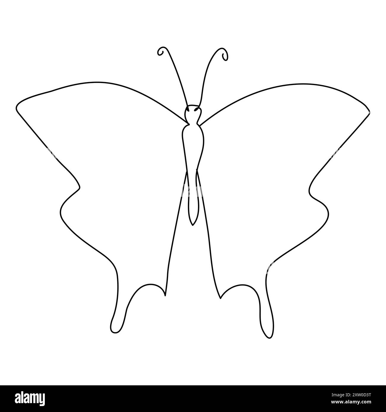 Continuous one line butterfly flying single line outline art drawing ...
