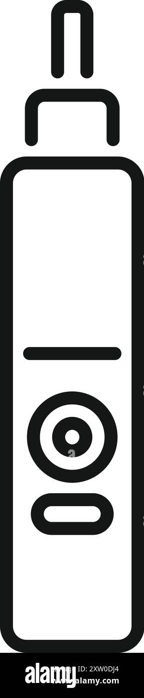 Black outline electronic cigarette icon representing a vaping device ...