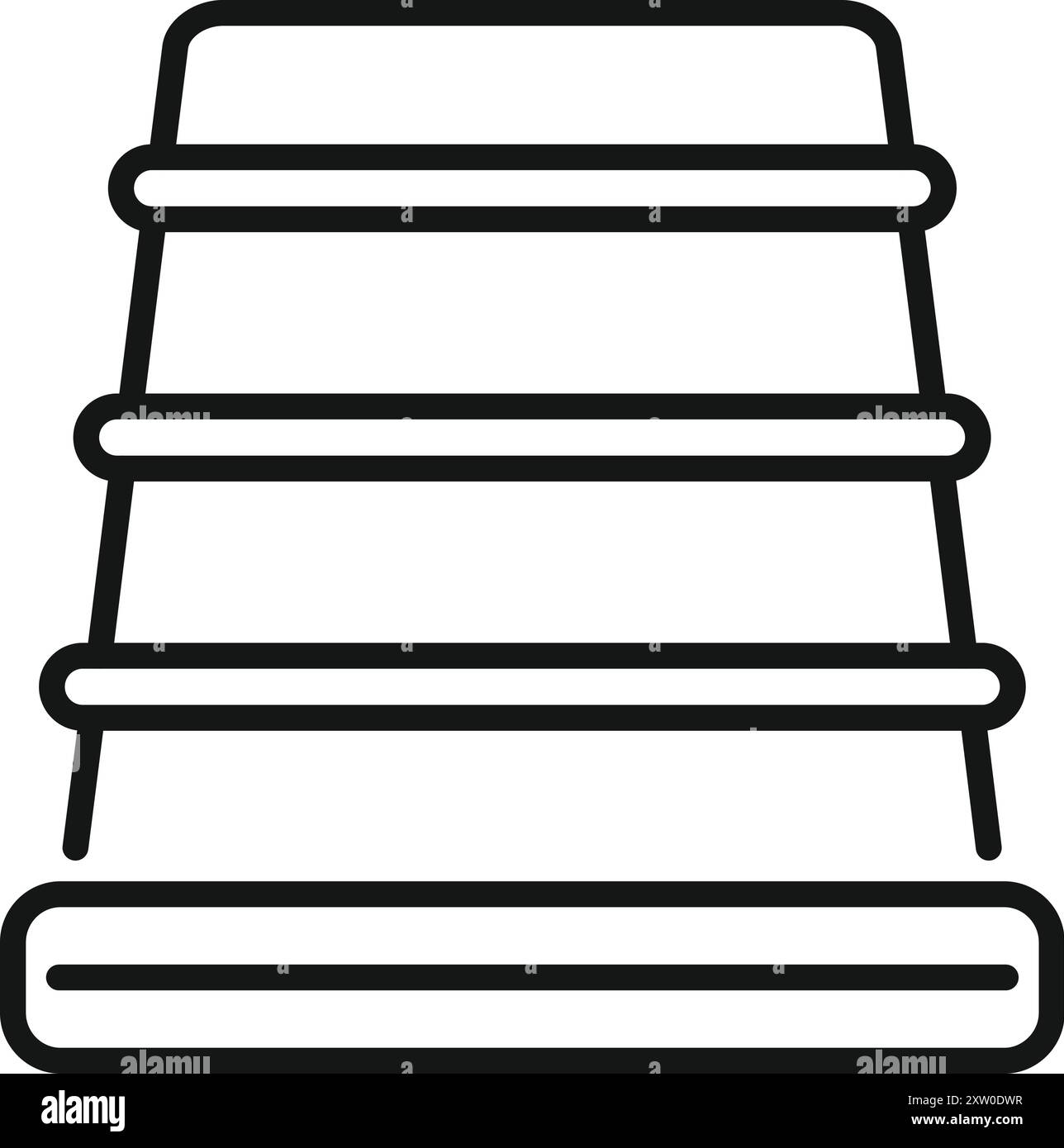 Simple black and white icon of four empty supermarket shelves ...