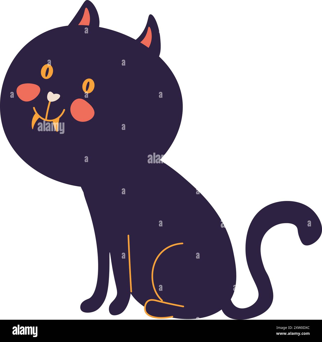 Black Cat with Vampire Teeth Stock Vector Image & Art - Alamy