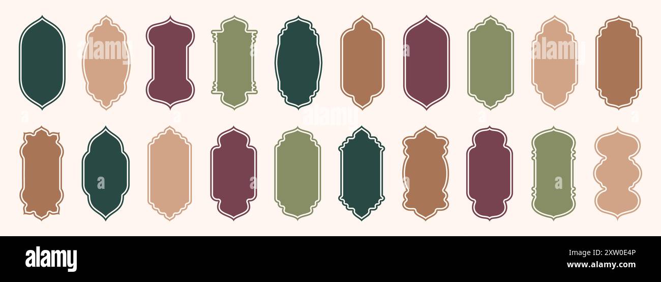 Shape Islamic door and window silhouette Arabic arch. Collection of ...