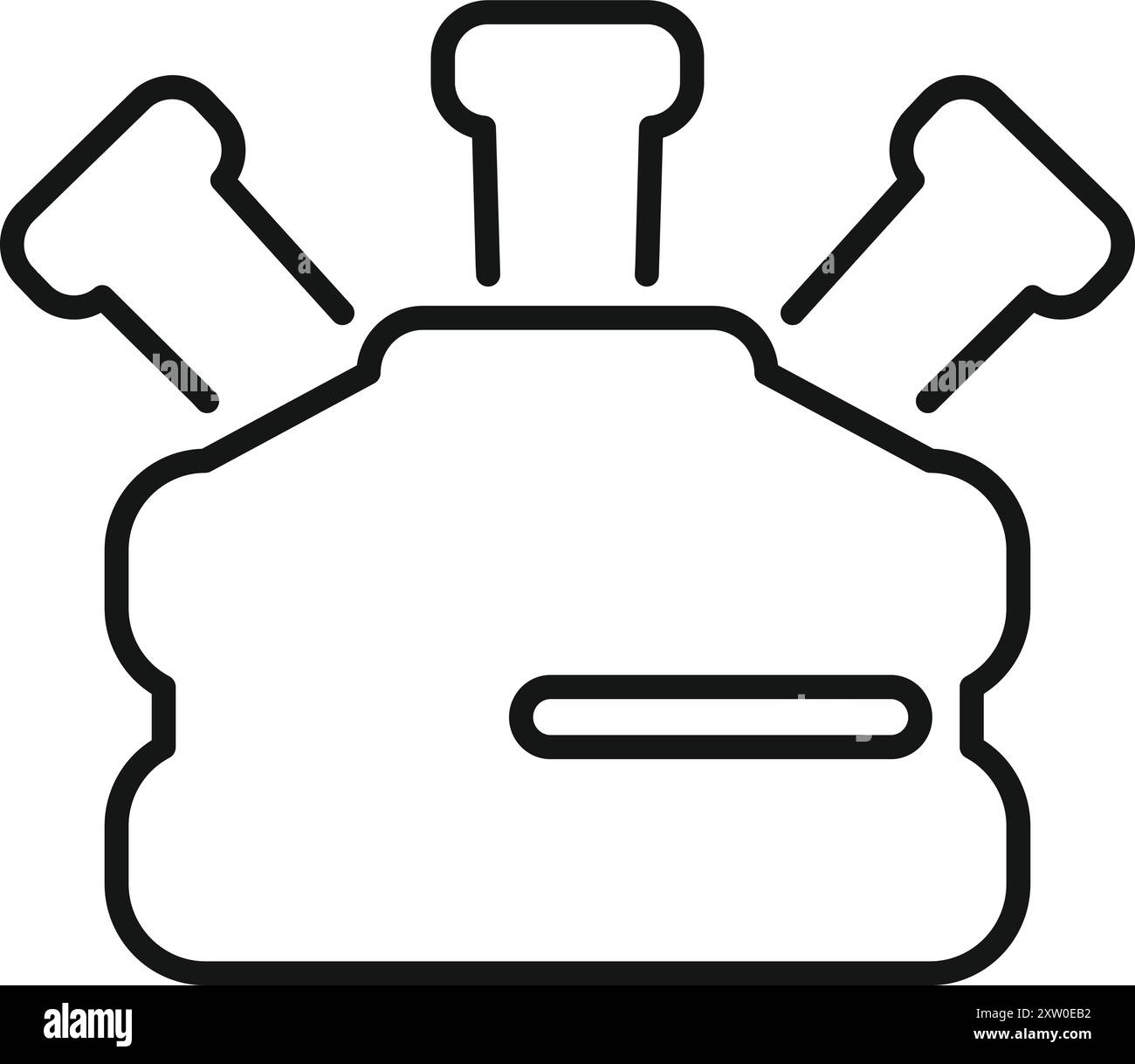 Black and white icon of a car engine with three pistons and a warning ...