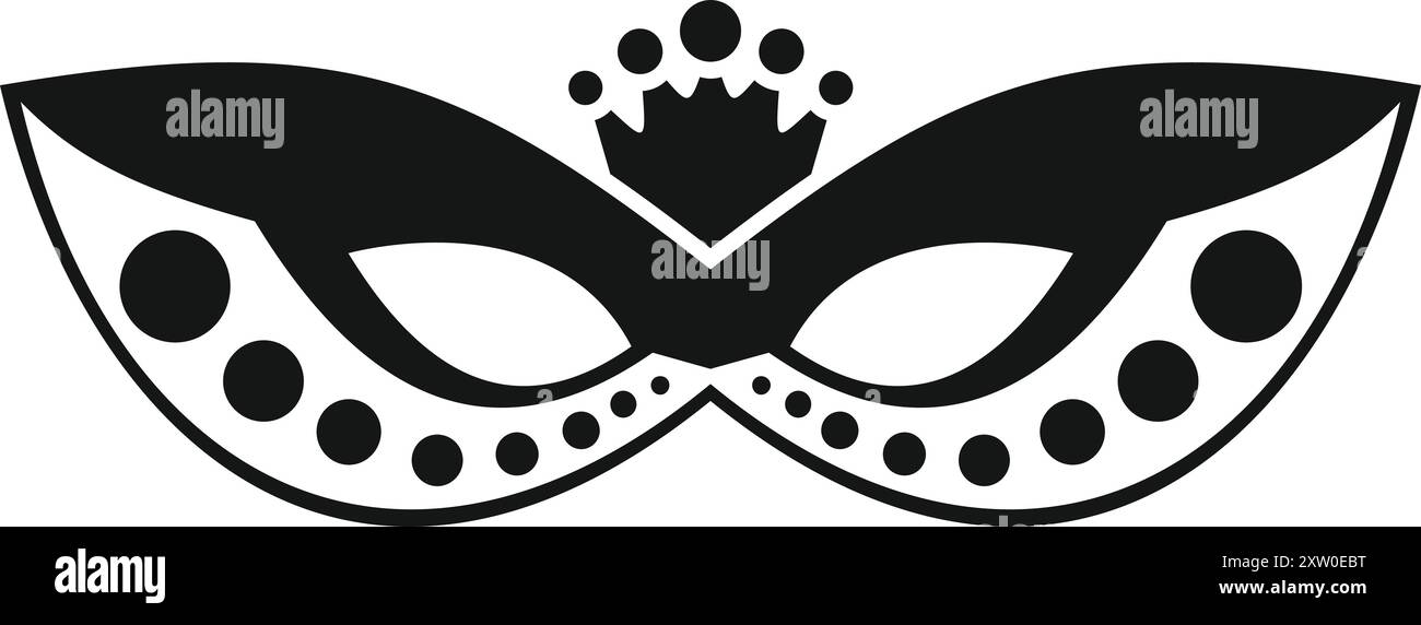 Black and white carnival mask with crown for masquerade ball ...