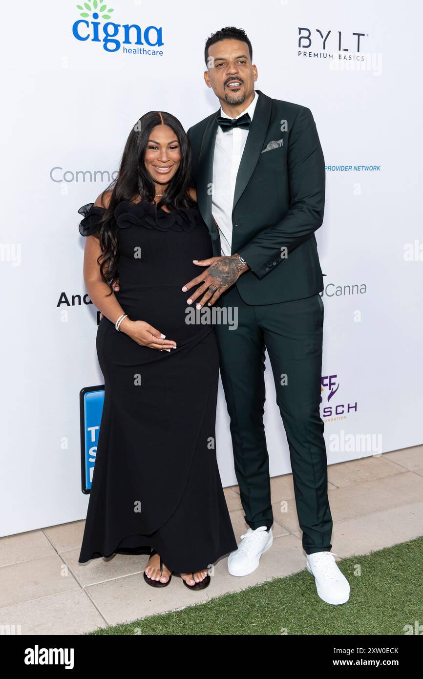 Anansa Sims and Matt Barnes attend the arrivals of the 24th Harold ...