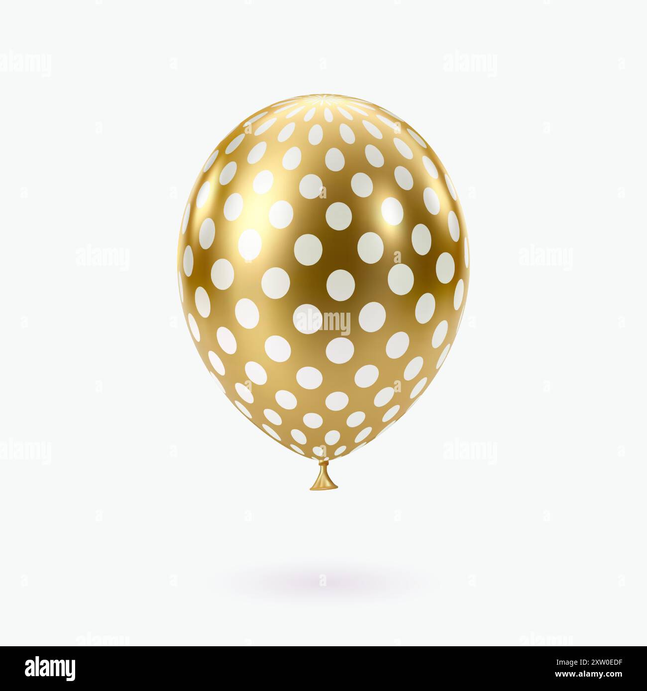 White Gold balloon. 3D Luxury realistic balloons. Dotted pattern Stock ...