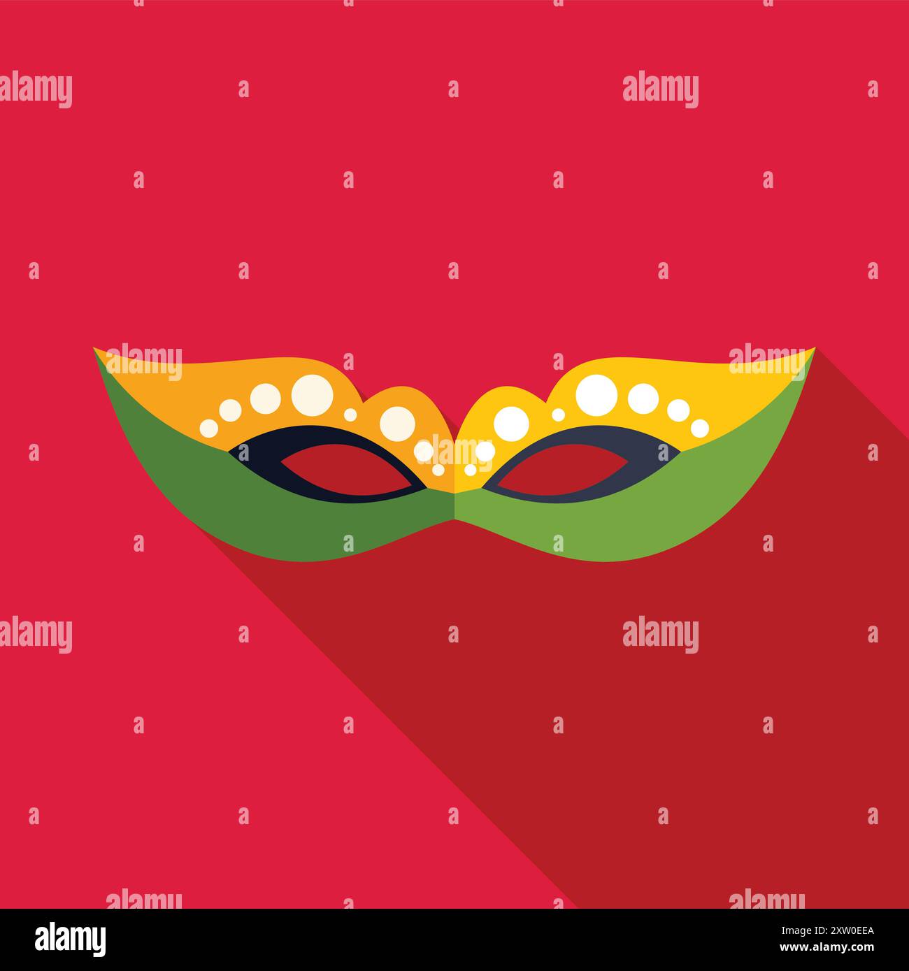 Colorful mardi gras mask lying on red background, celebration of ...