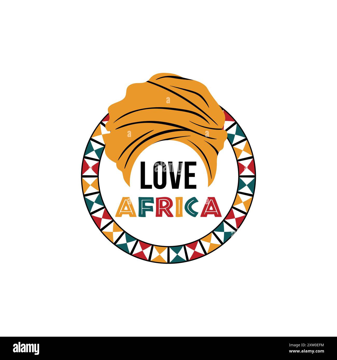 Love Africa Cultural Turban Vector design, Kwanzaa, Juneteenth Stock ...