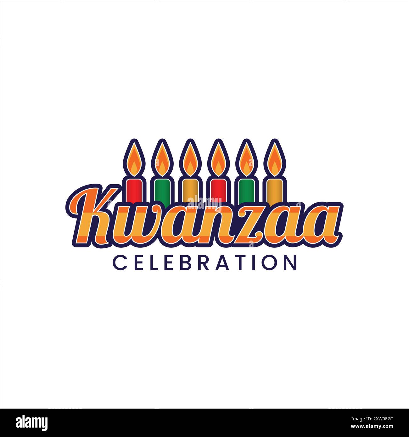 Kwanzaa Celebration design with candles, Vector, Isolated Stock Vector ...