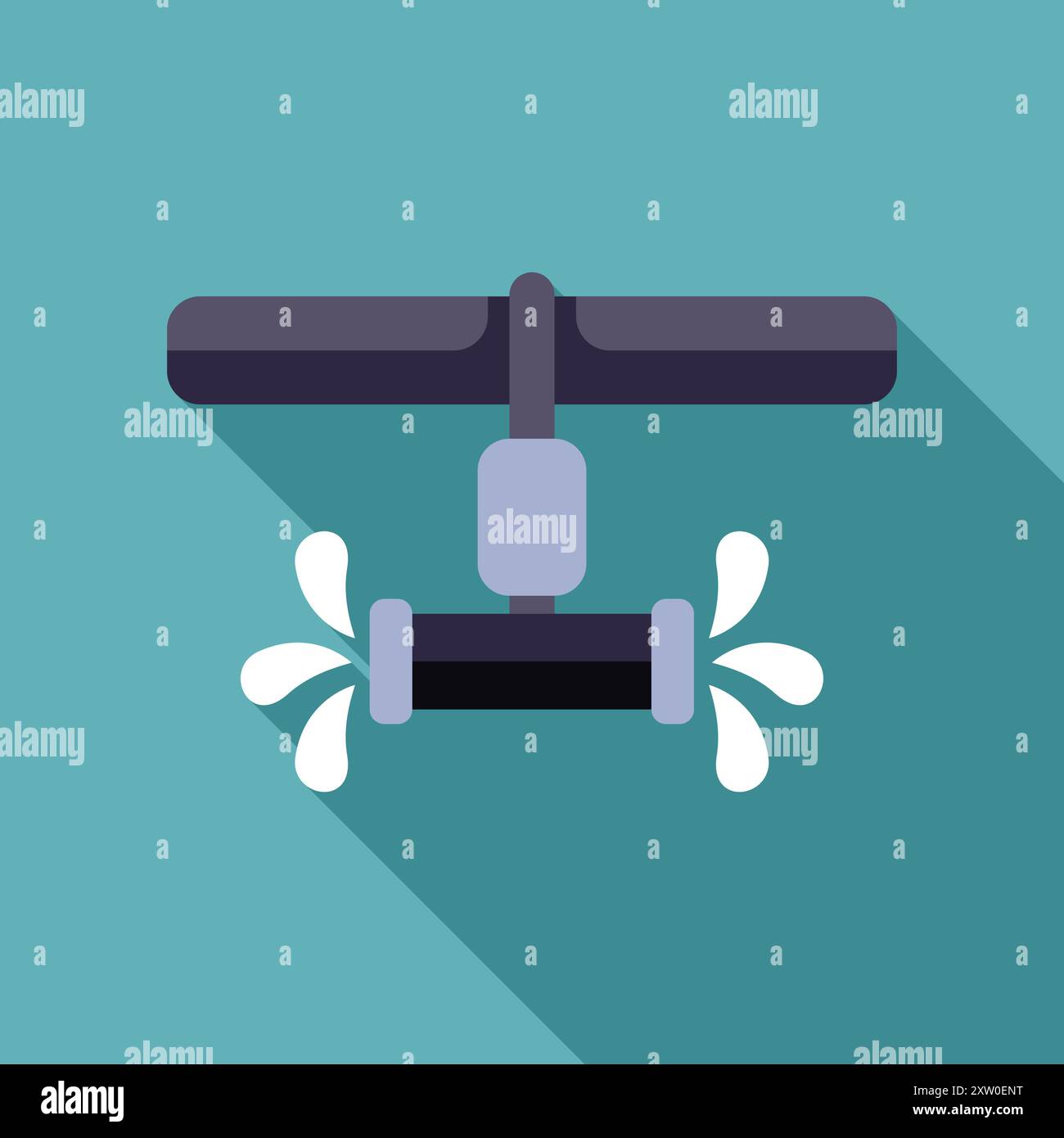 Illustration of a broken pipe leaking water in a house plumbing system ...