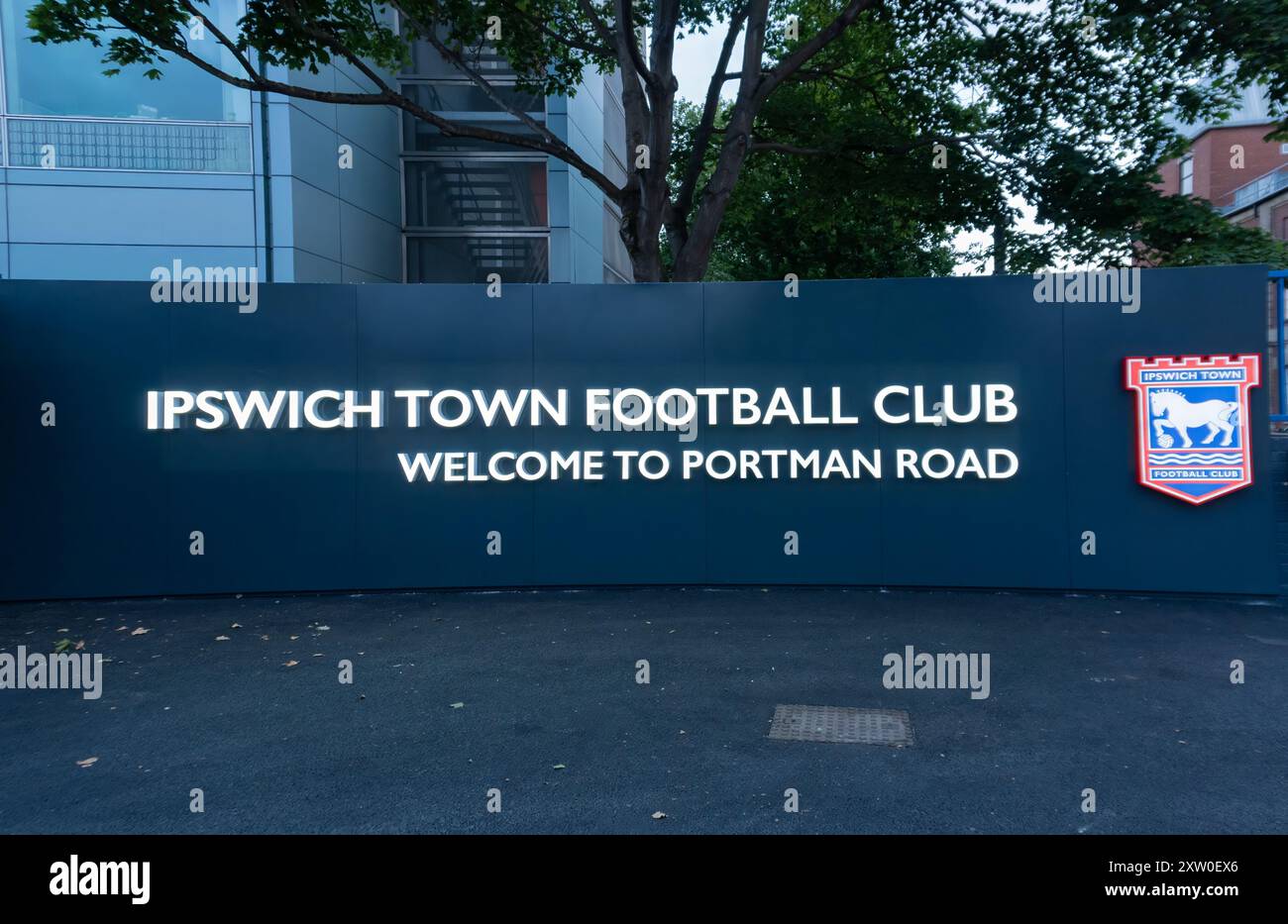 The main entrance to Portman Road, the home of Ipswich Town Football ...