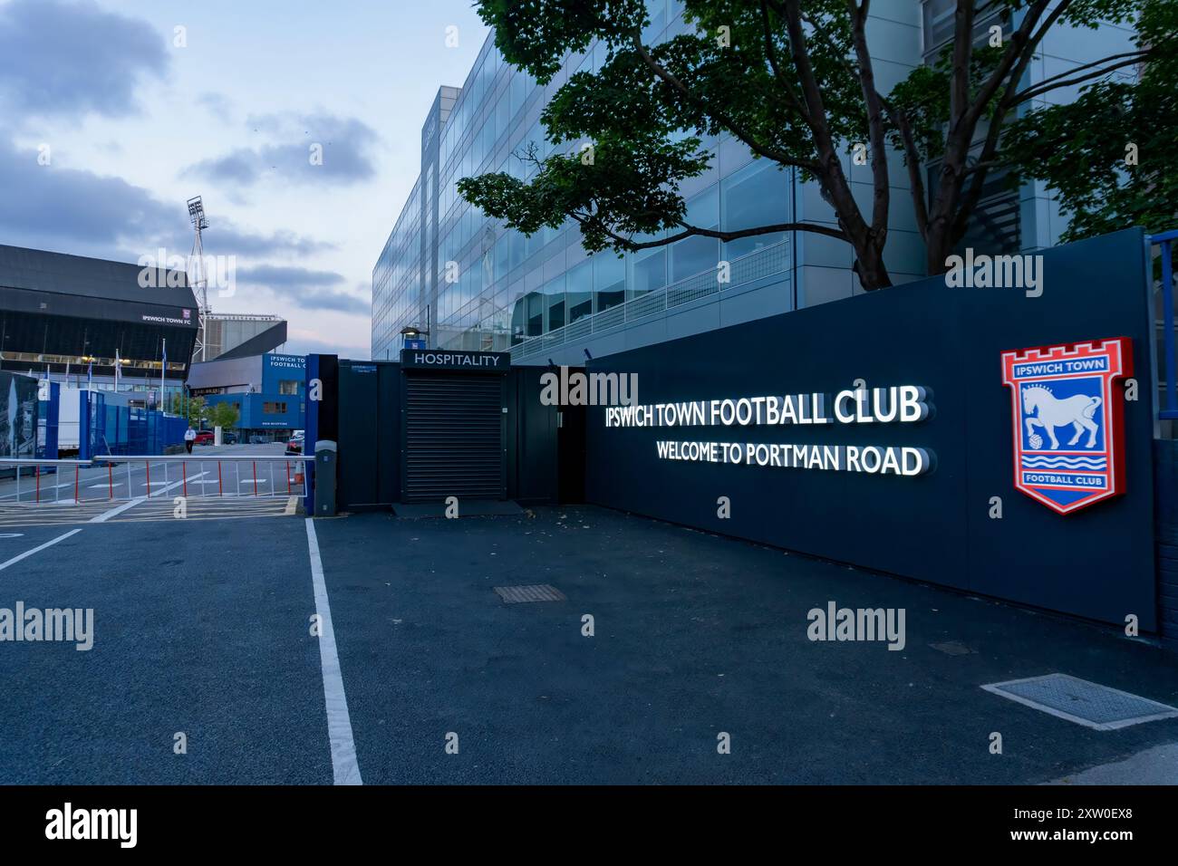 The main entrance to Portman Road, the home of Ipswich Town Football ...