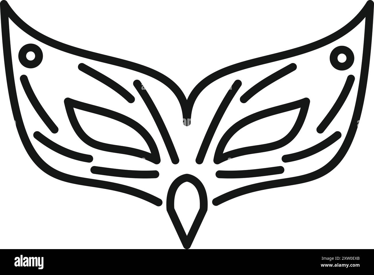 Simple line drawing of a festive mardi gras mask, perfect for projects ...