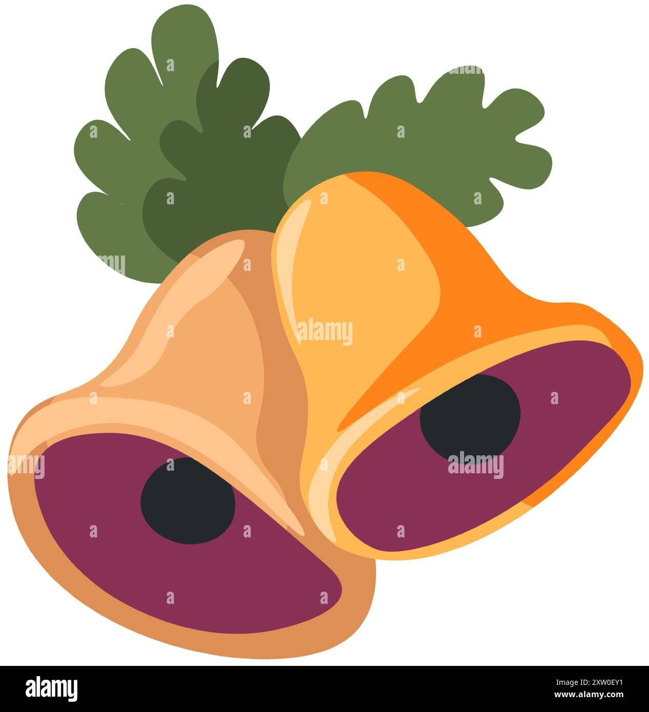 Golden Bells with Green Leaves Stock Vector Image & Art - Alamy