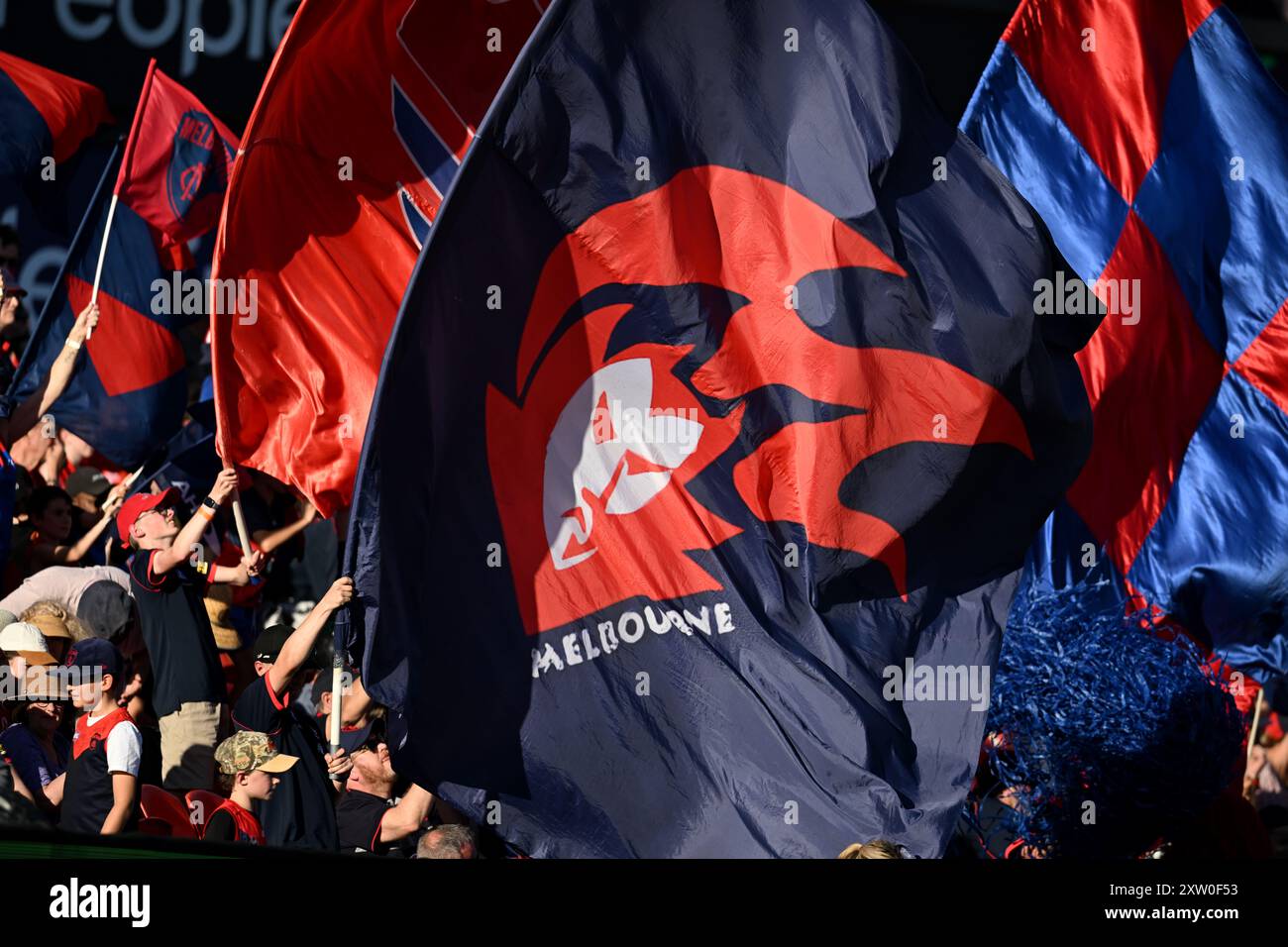 Gold Coast, Australia. 17th Aug, 2024. Demons fans are seen during the ...