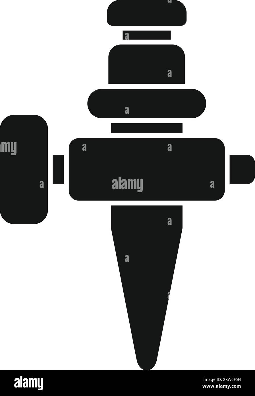 Simple icon representing an automatic garden irrigation sprinkler ...