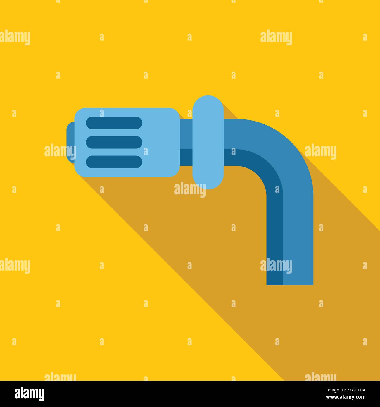 Blue pipe with a flange is connecting on a yellow background Stock ...
