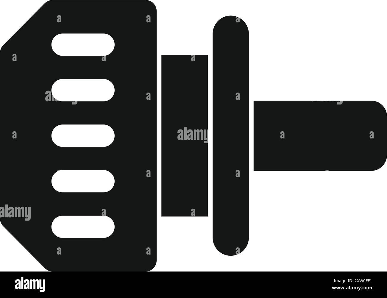 Black silhouette icon of a car generator alternator, a crucial part ...