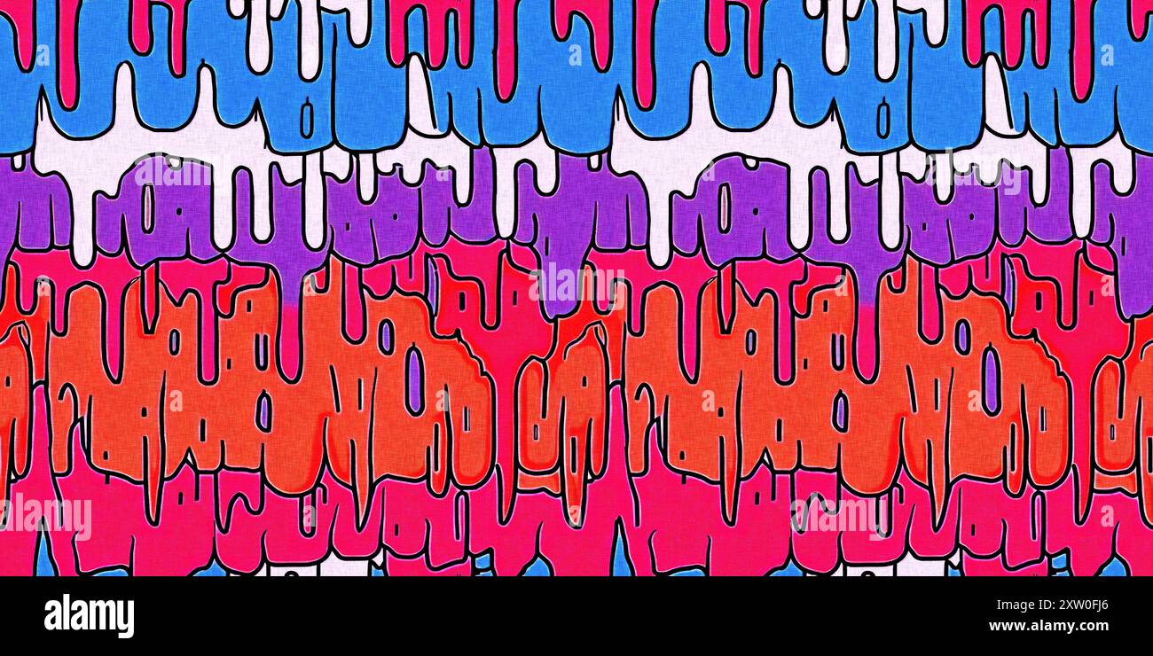 Fun dripping paint effect digital banner pattern with whimsical ink ...