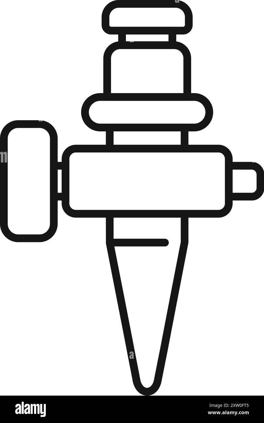 Simple black and white line drawing of a water sprinkler system for ...