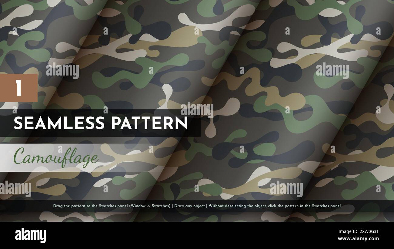 Seamless Camouflage Pattern. War Illustration. Traditional Military ...