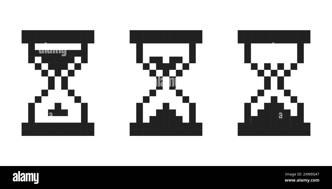 Pixel sandglass y2k retro 8 bit loading game, progress level, status ... Pixel sandglass y2k retro 8 bit loading game, progress level, status ...