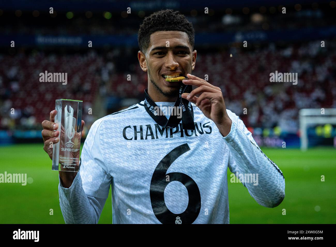 WARSAW, POLAND - AUGUST 14: Jude Bellingham of Real Madrid CF ...