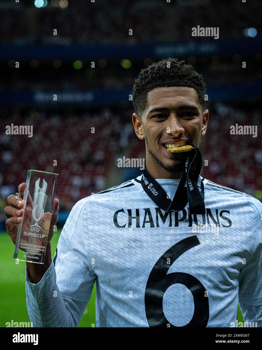 WARSAW, POLAND - AUGUST 14: Jude Bellingham of Real Madrid CF ...