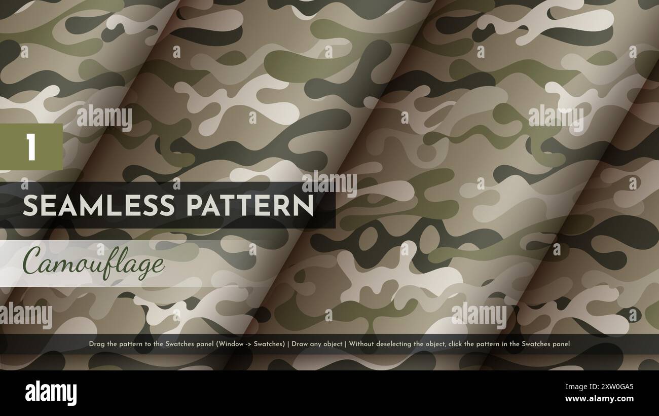 Seamless Camouflage Pattern. War Illustration. Traditional Military ...