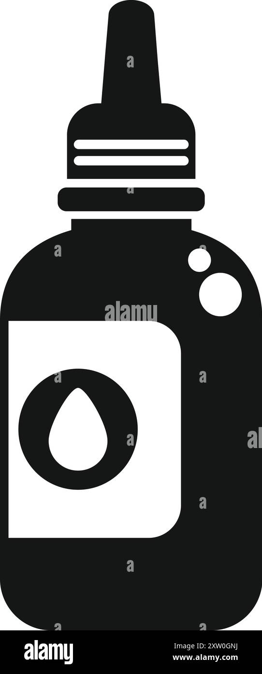 Simple icon of an ink bottle with a dropper cap, symbolizing creativity ...