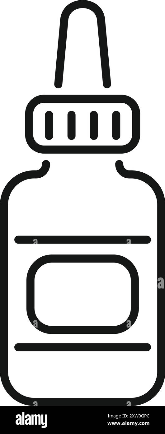 Simple medical dropper bottle dispensing liquid medicine, depicted in a ...