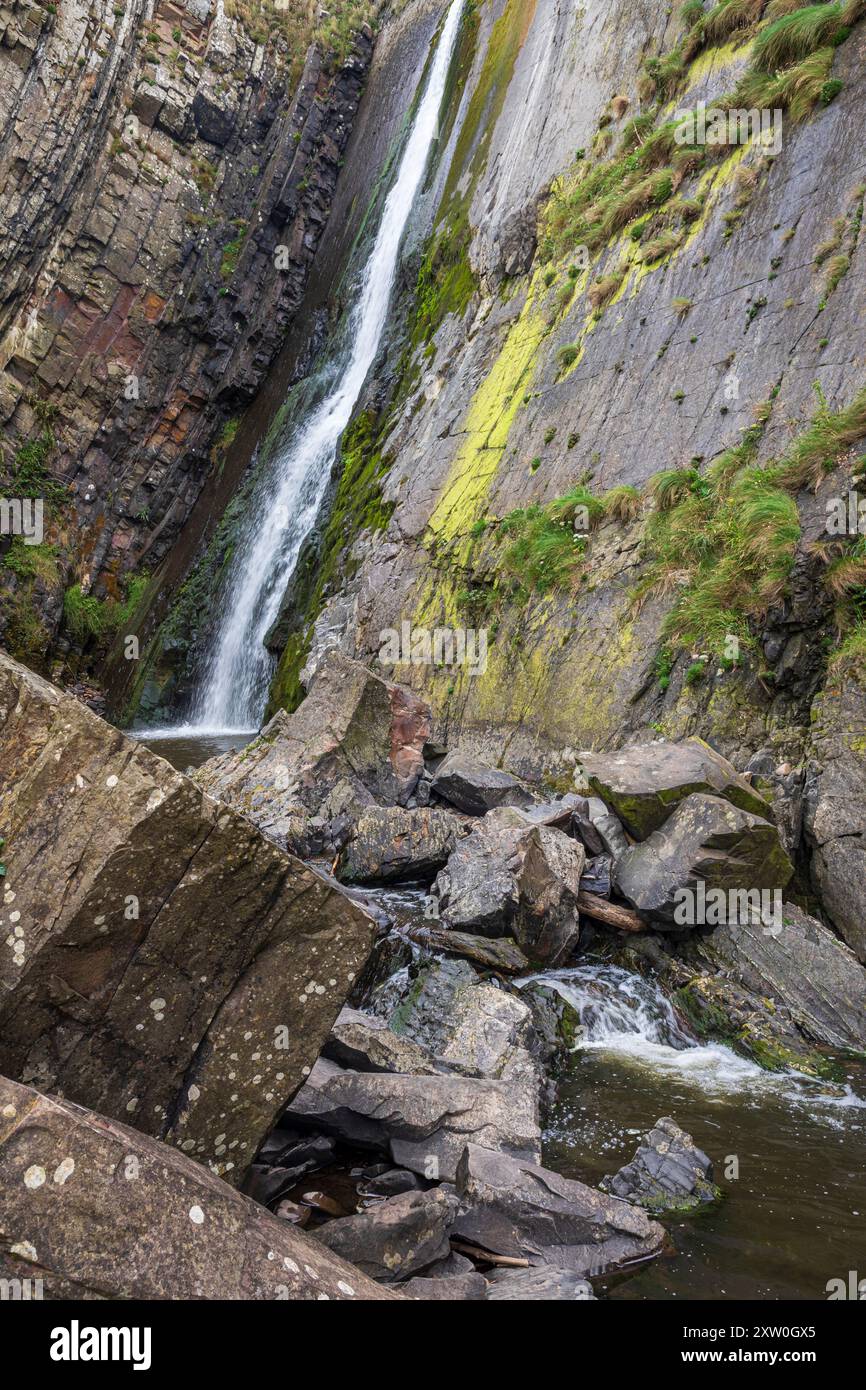 Spekes Mill Mouth waterfall on the Hartland Peninsular north west Devon ...