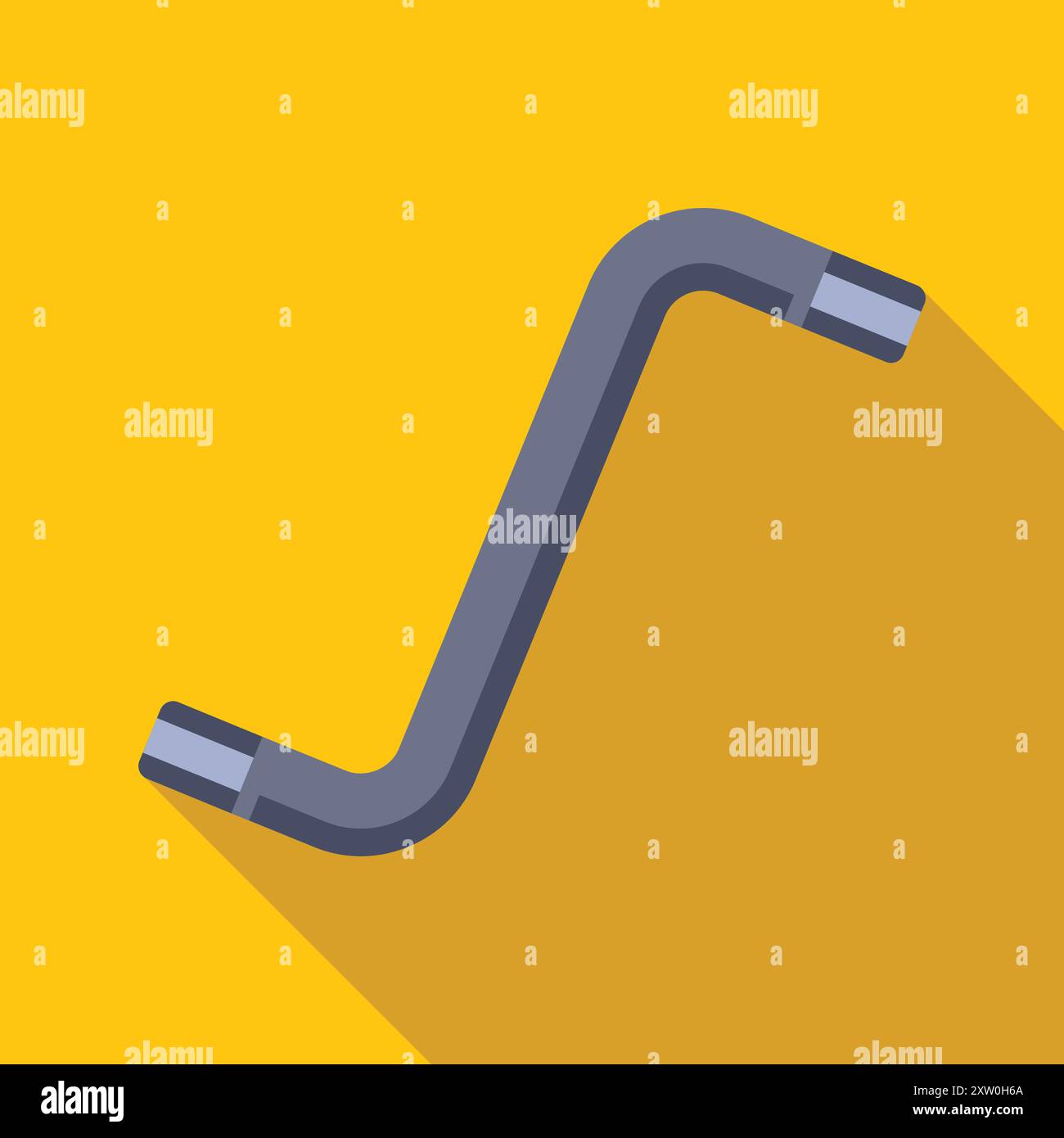 Allen key, also known as a hex key, is lying on a yellow background ...