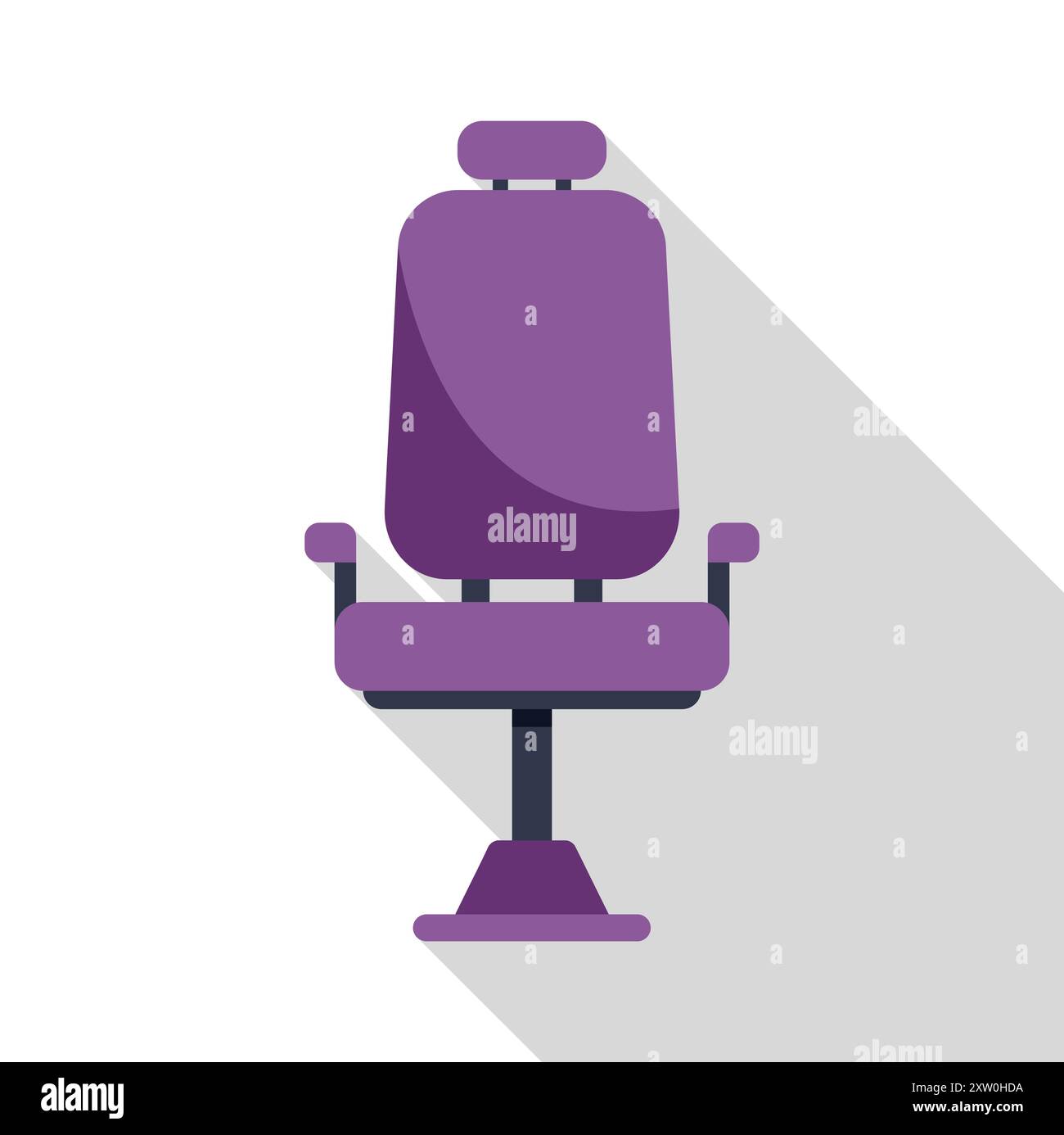 Purple barber chair icon in flat style on a white background Stock ...