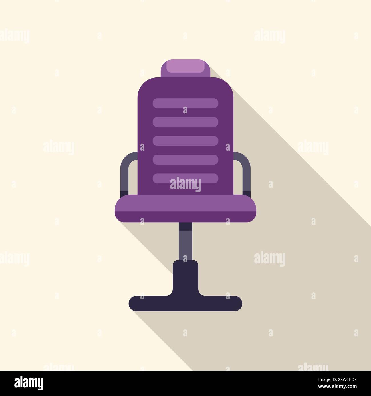 Purple office chair stands alone, its ergonomic design hinting at long ...