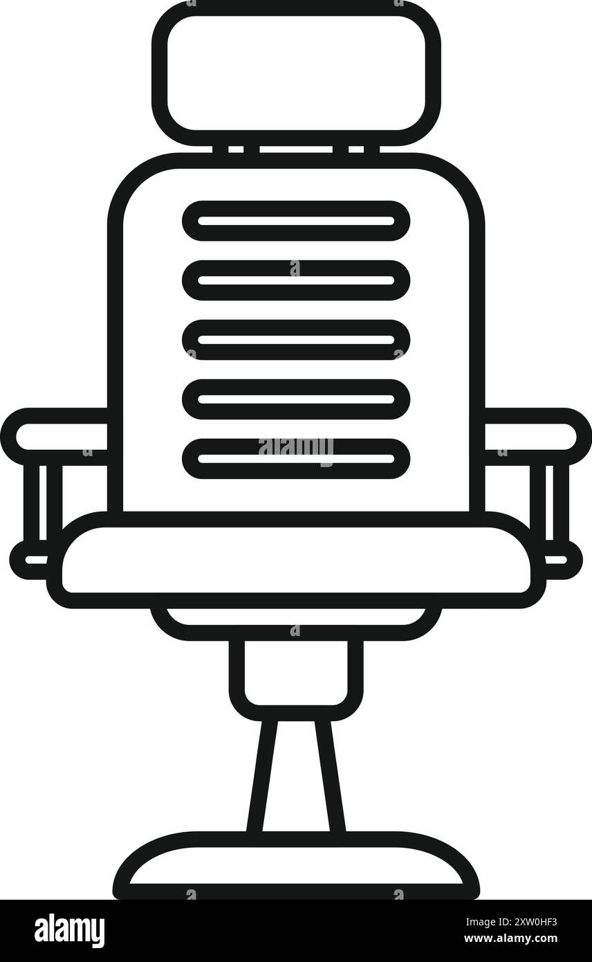 Black and white line drawing of a comfortable office chair with a ...