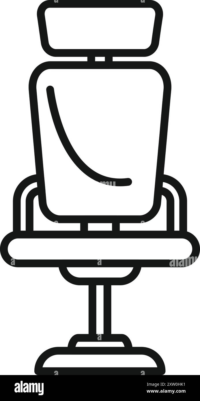 Line drawing of an office chair featuring back support, armrests, and ...