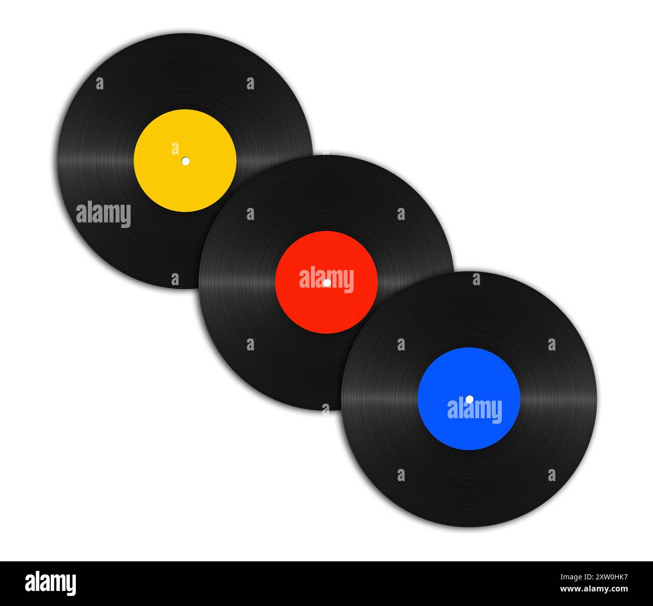 set of abstract vinyl discs on a white background Stock Photo - Alamy