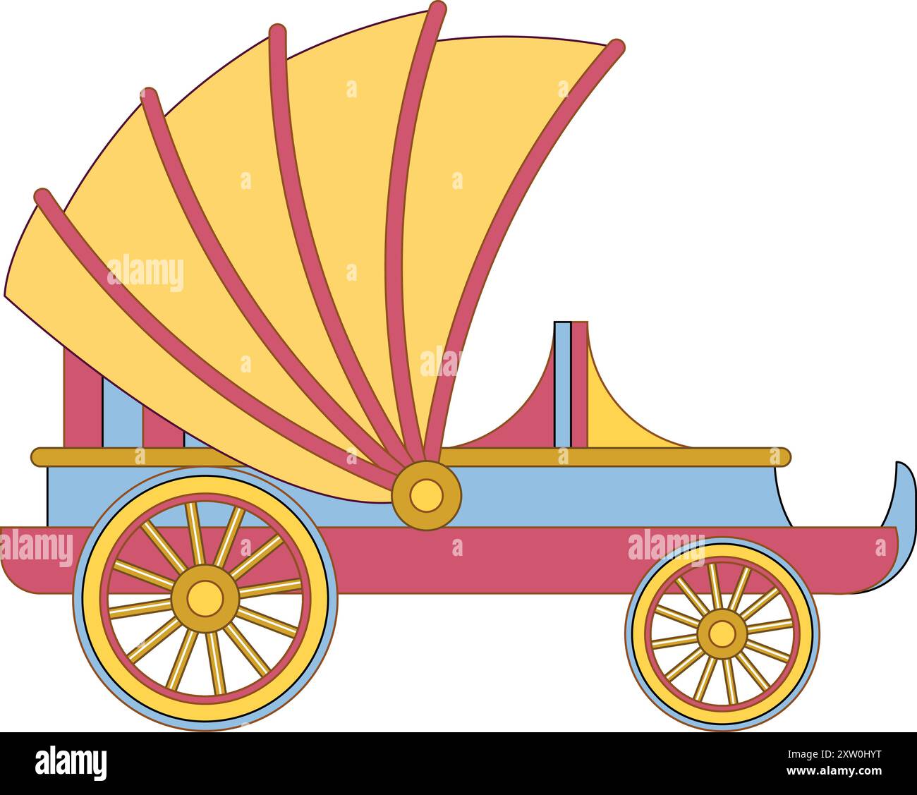 Elaborate chariot from ancient times featuring a canopy and prominent ...