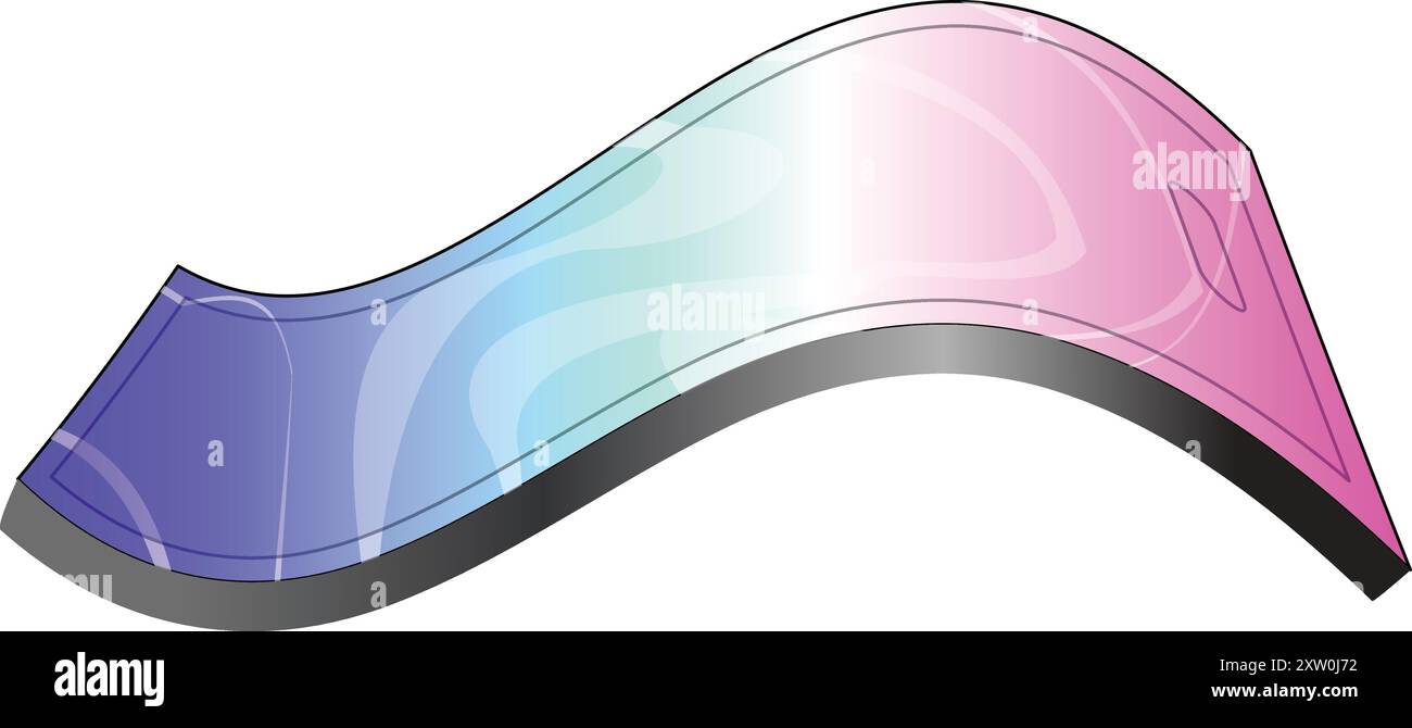 Abstract colorful wavy banner floating on white background Stock Vector ...