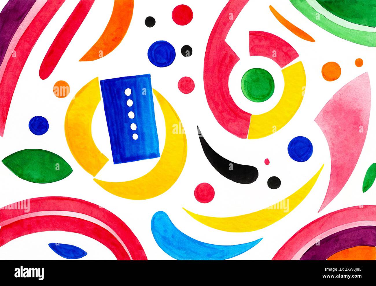 Abstract bright multi-colored shapes on a white background Stock Photo ...