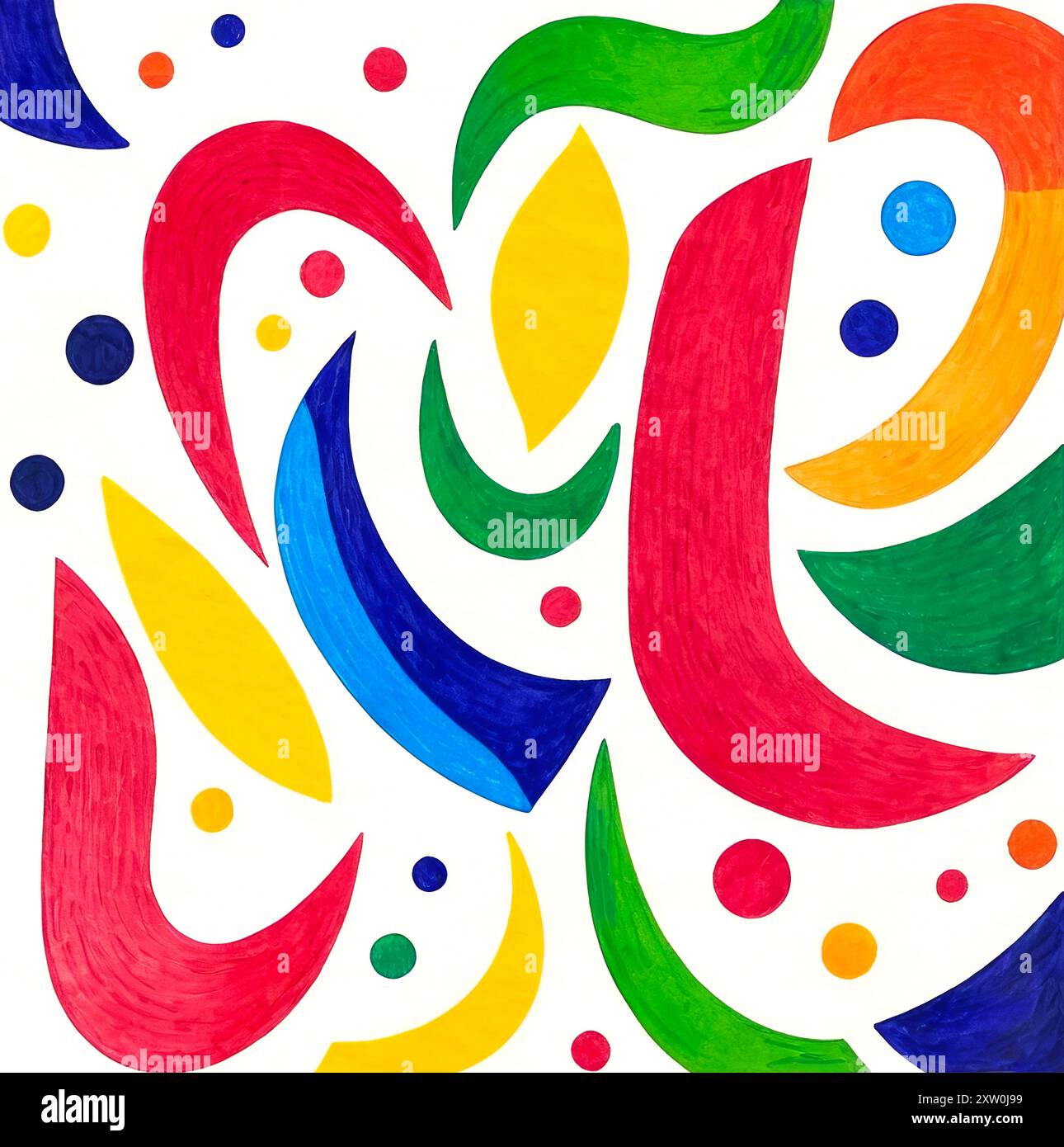 Various bright colorful shapes isolated on white, abstract background ...