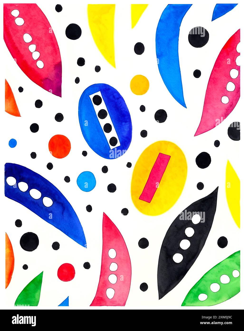 Various bright colorful shapes isolated on white, abstract background ...